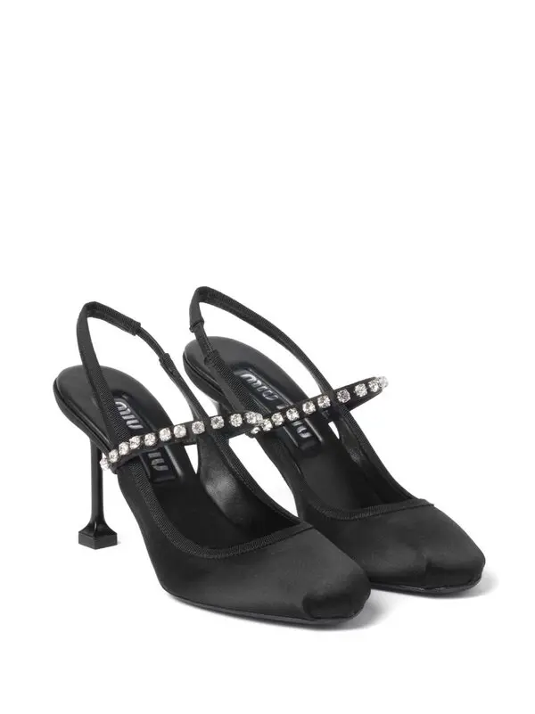Miu Miu 85mm Crystal-embellished Satin Pumps