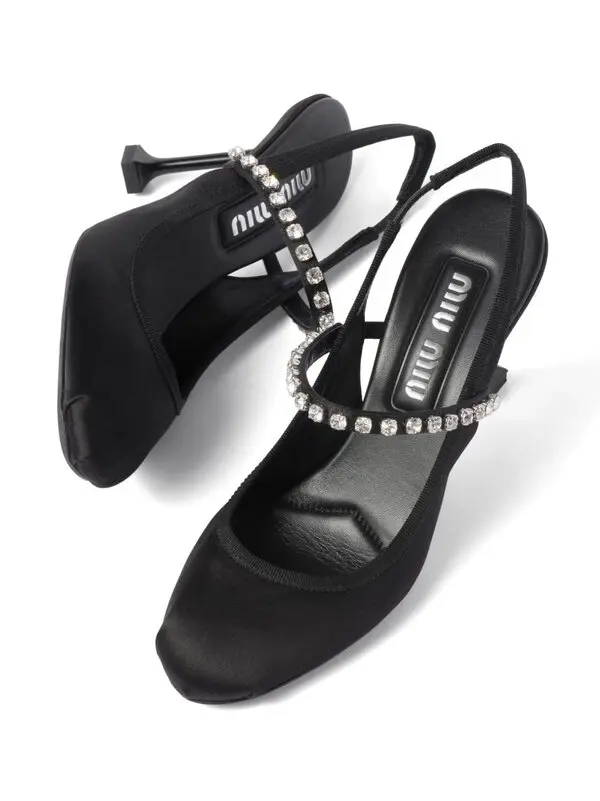 Miu Miu 85mm Crystal-embellished Satin Pumps