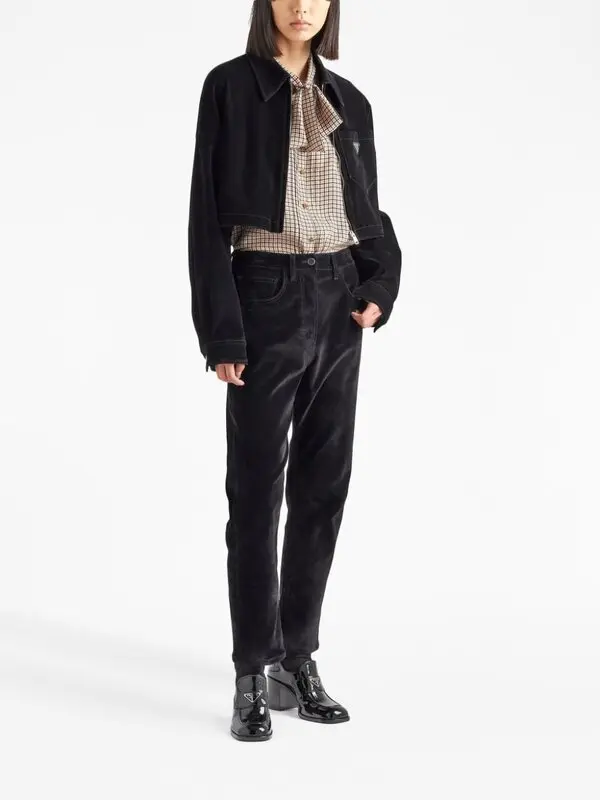 Prada Five-pocket Textured Jeans