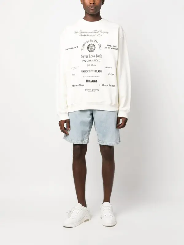 MSGM Graphic-print Cotton Sweatshirt