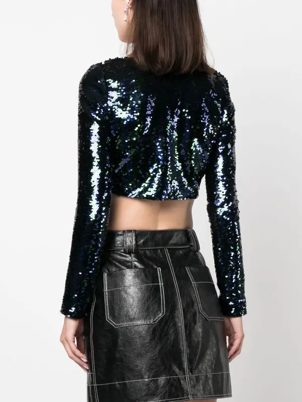 CHIARA FERRAGNI Sequin-embellished Cropped Top
