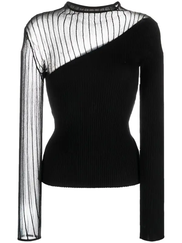 Patrizia Pepe Semi-sheer Asymmetric Jumper