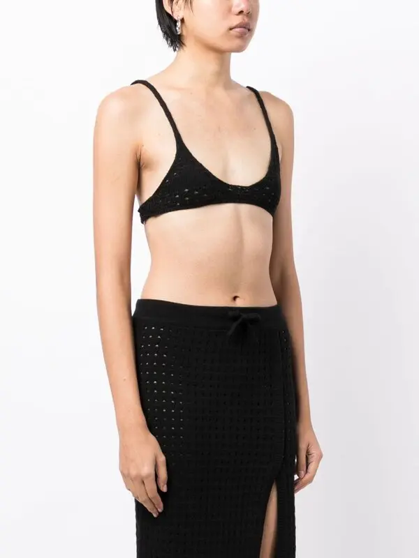 Cashmere In Love Hanalei Crochet-knit Bralette - Black