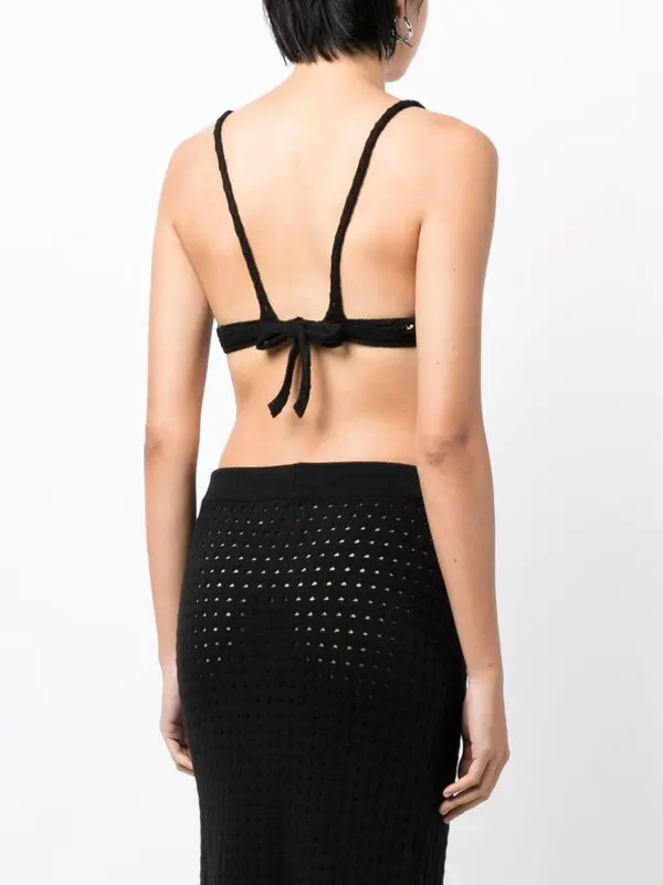 Cashmere In Love Hanalei Crochet-knit Bralette - Black