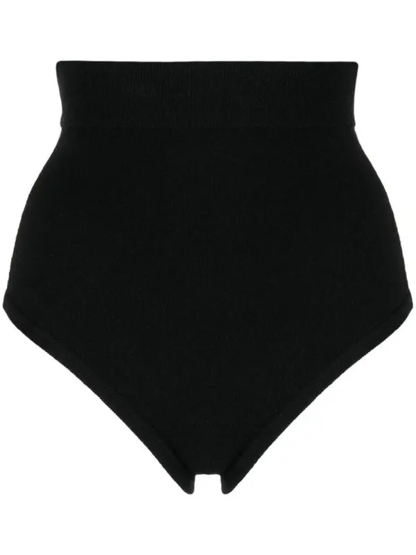 Cashmere In Love Fine-ribbed Knitted Mini Shorts - Black