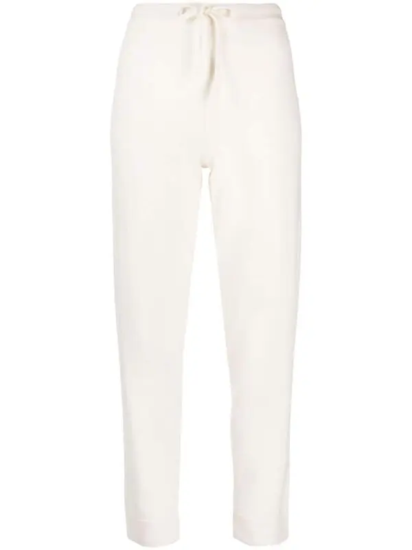 Cashmere In Love Fine-knit Track Pants - White