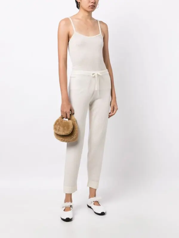 Cashmere In Love Fine-knit Track Pants - White