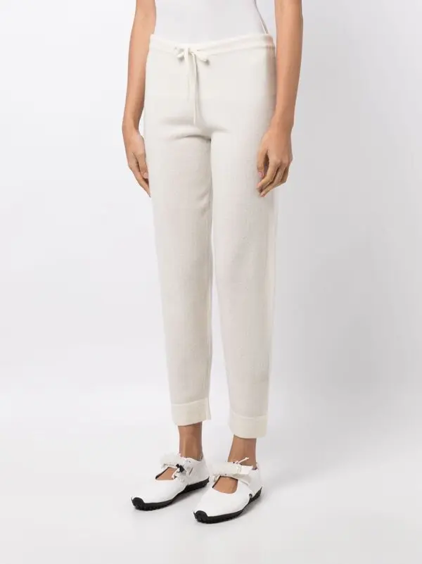 Cashmere In Love Fine-knit Track Pants - White