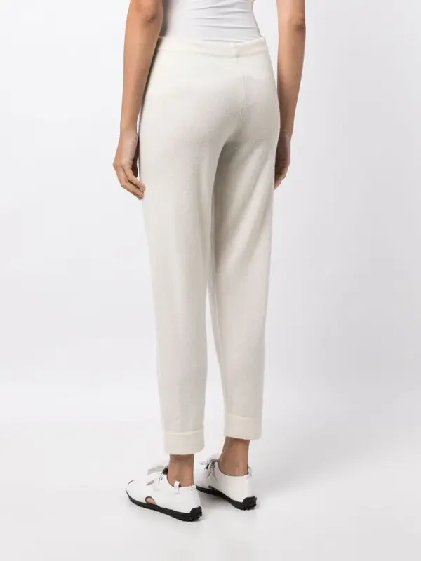 Cashmere In Love Fine-knit Track Pants - White