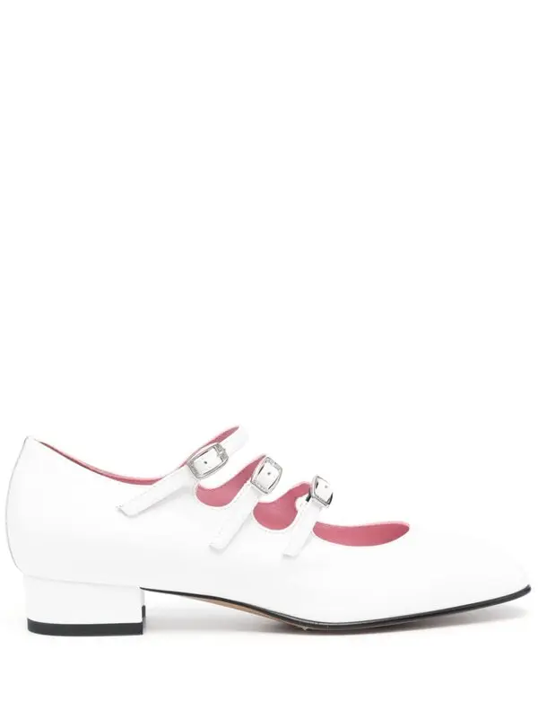 CAREL Ariana Leather Mary Jane Shoes - White