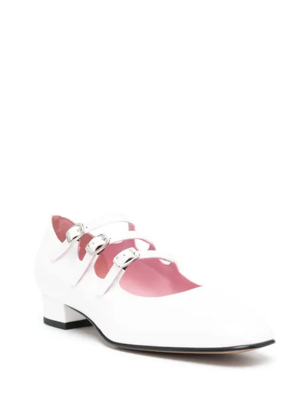 CAREL Ariana Leather Mary Jane Shoes - White
