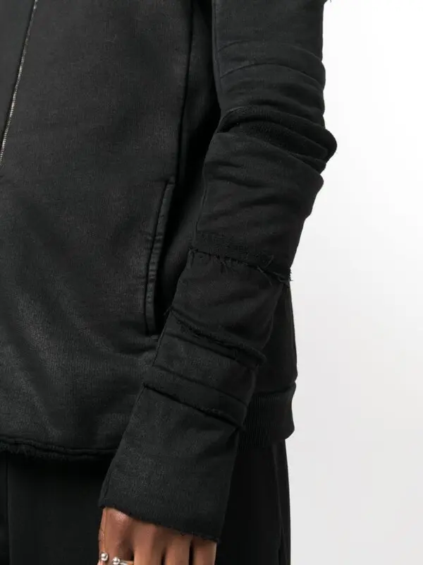 Masnada Draped Cotton Zip-up Hoodie