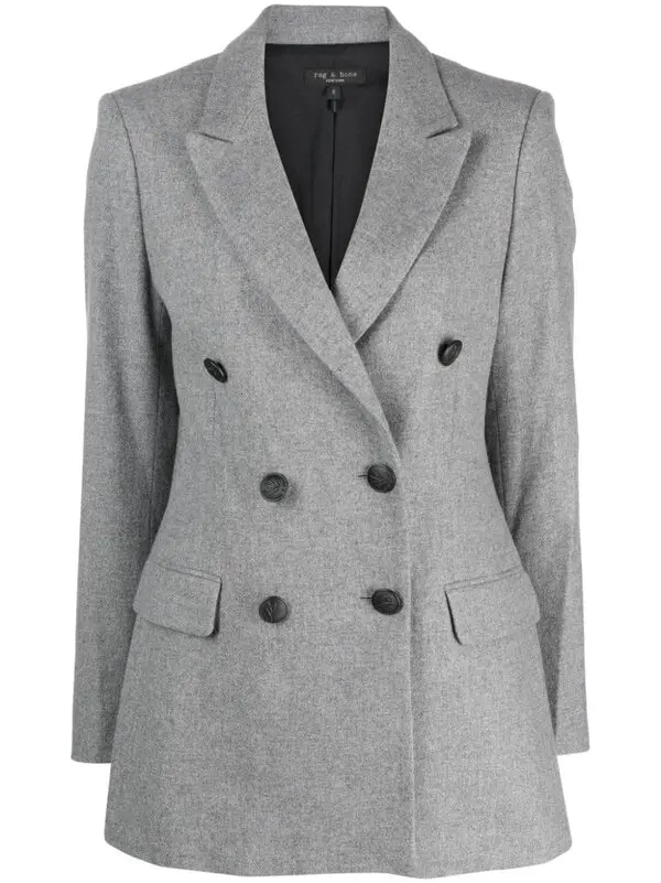 Rag & Bone Double-breasted Virgin Wool-blend Blazer