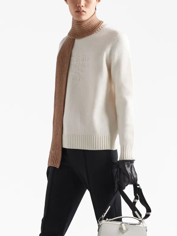 Prada Logo-embroidered Cashmere Jumper