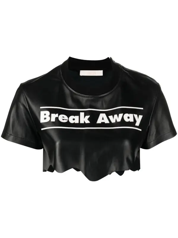 SSHEENA Break Away Leather Crop Top