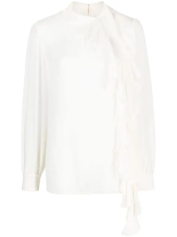 Dolce & Gabbana Frilled-trim Silk Blouse