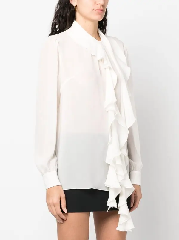 Dolce & Gabbana Frilled-trim Silk Blouse