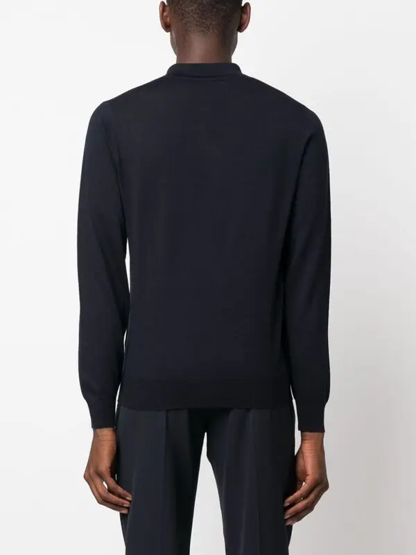 Corneliani 120's Virgin Wool Polo Shirt - Blue