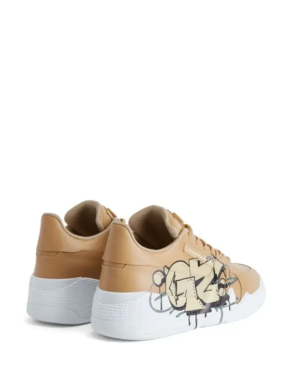 GIUSEPPE ZANOTTI Talon Graffiti-print Low-top Sneakers - Neutrals