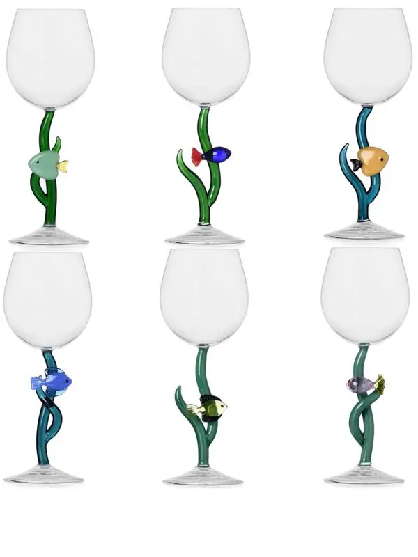 ICHENDORF MILANO Marine Garden Chalice Glass - Blue