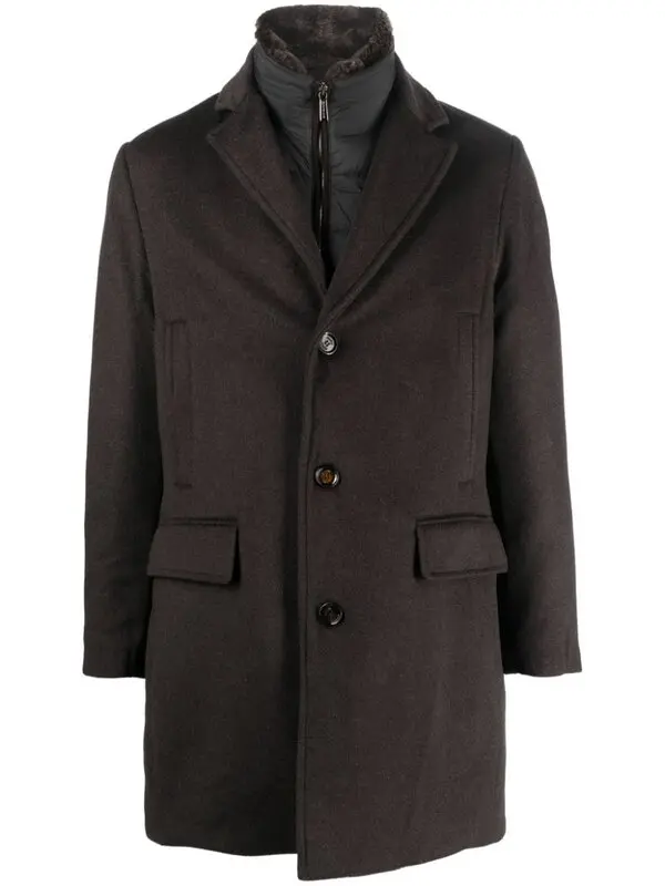 MOORER Single-breasted Notched Coat