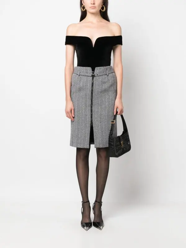 TOM FORD Chevron-pattern Pencil Skirt
