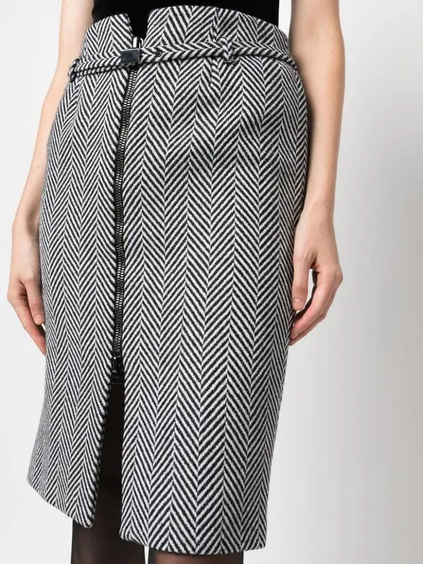 TOM FORD Chevron-pattern Pencil Skirt