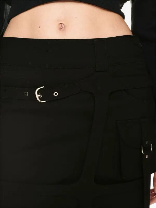 Off-White Virgin Wool Blend Cargo Skirt - Black