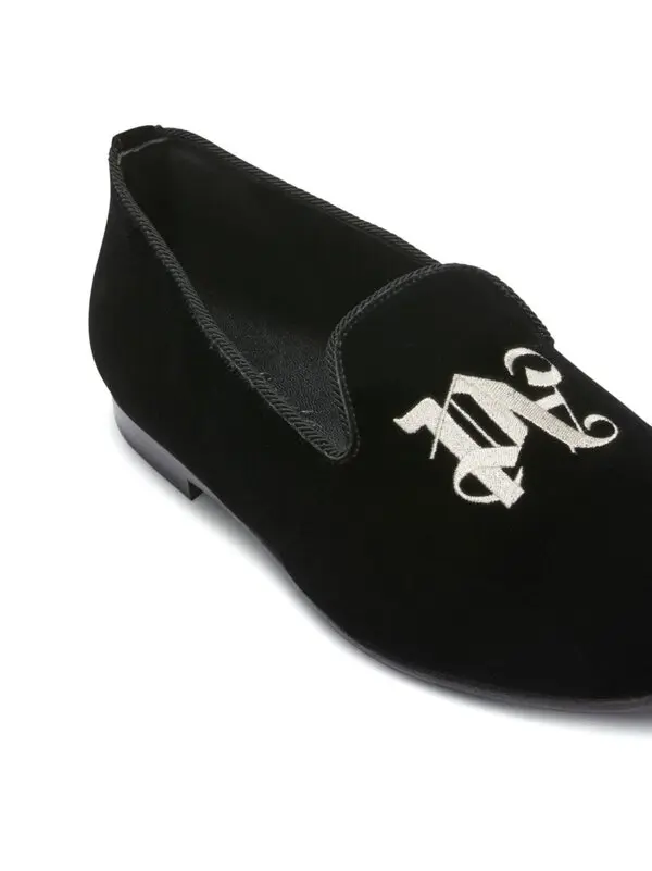 Palm Angels Monogram-embroidered Suede Loafers