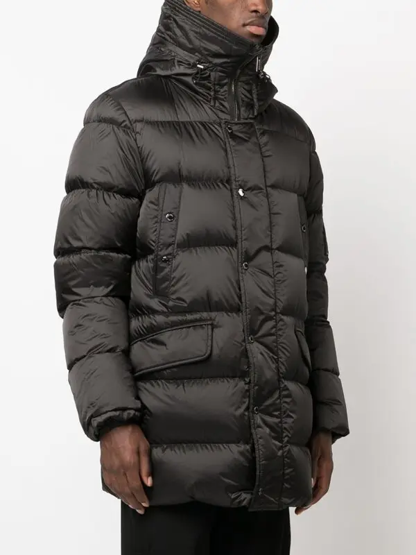 MOORER Padded Coat With Press-stud Fastening