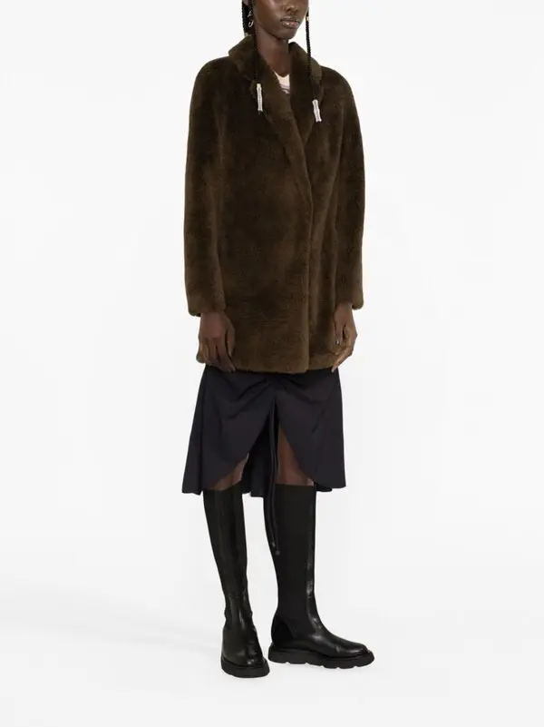 YVES SALOMON Notched-collar Single-breasted Coat