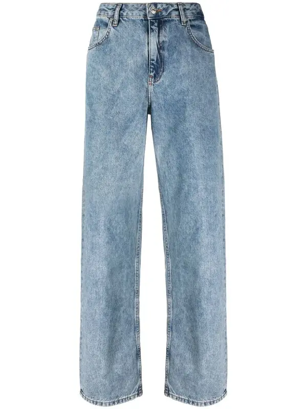 Moschino Washed Straight-leg Jeans - Blue