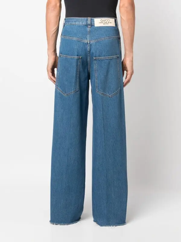 Gucci Pressed-crease Wide-leg Jeans