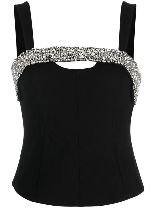 Simkhai Crystal-embellished Corset Top - Black