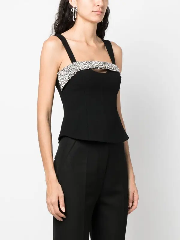 Simkhai Crystal-embellished Corset Top - Black