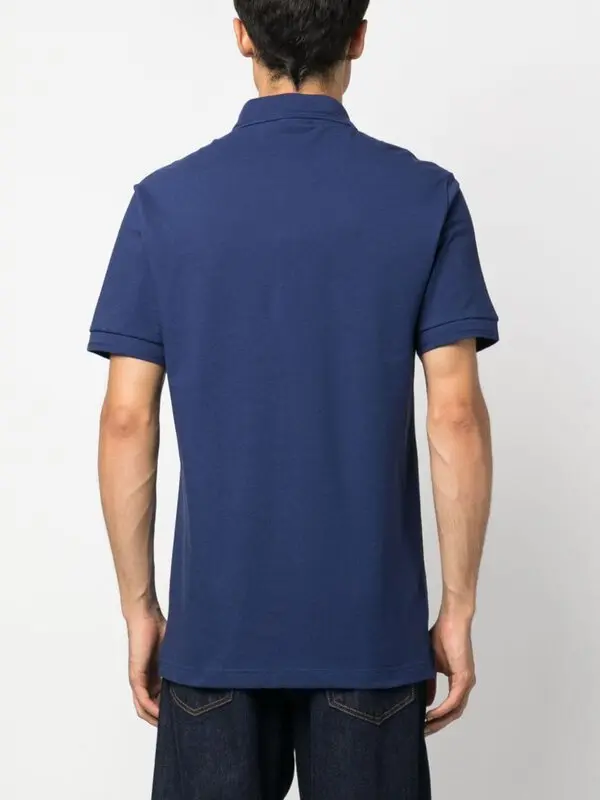 Dolce & Gabbana Embroidered Emblem Polo Shirt - Blue