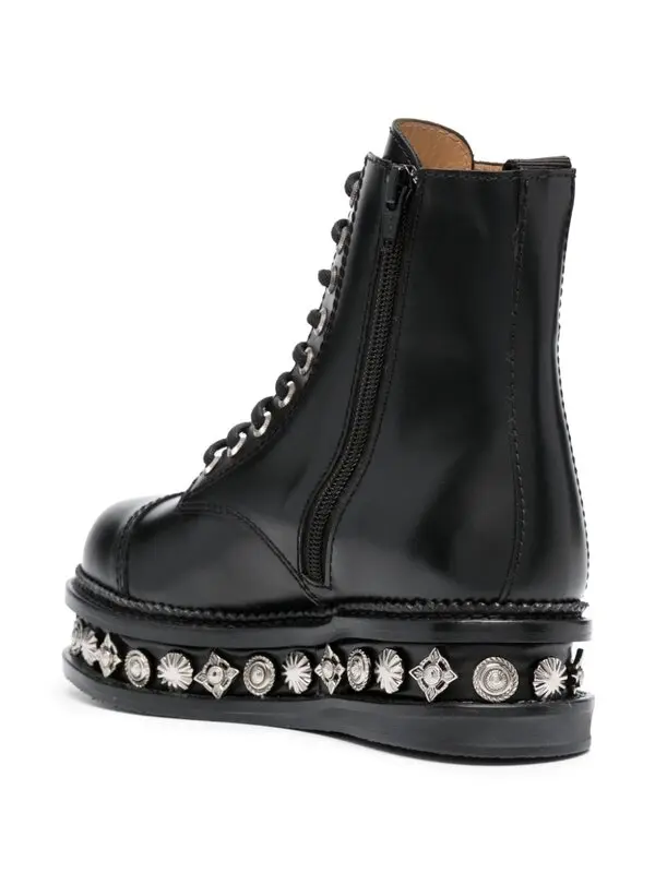 Toga Stud-embellished Leather Boots - Black