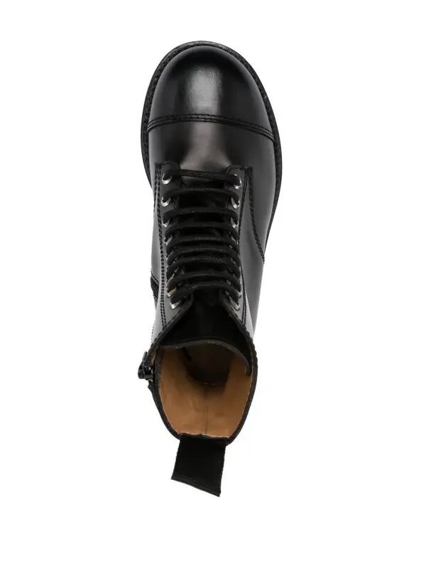 Toga Stud-embellished Leather Boots - Black