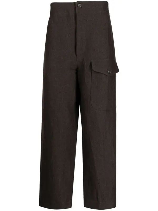 UMA WANG Paxton Herringbone-pattern Trousers