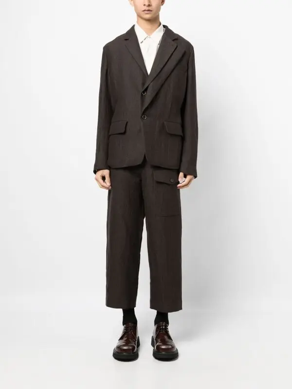 UMA WANG Paxton Herringbone-pattern Trousers