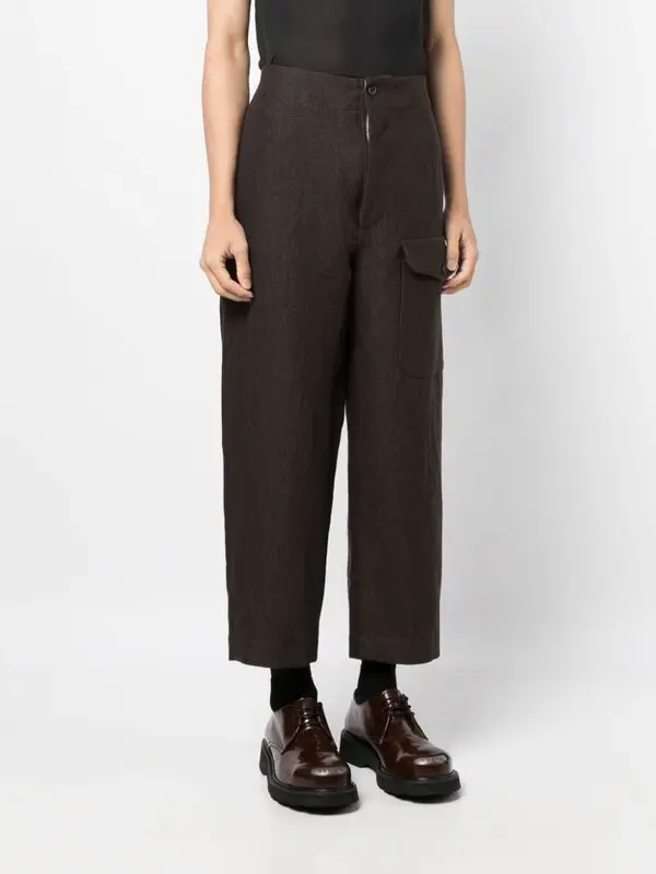 UMA WANG Paxton Herringbone-pattern Trousers