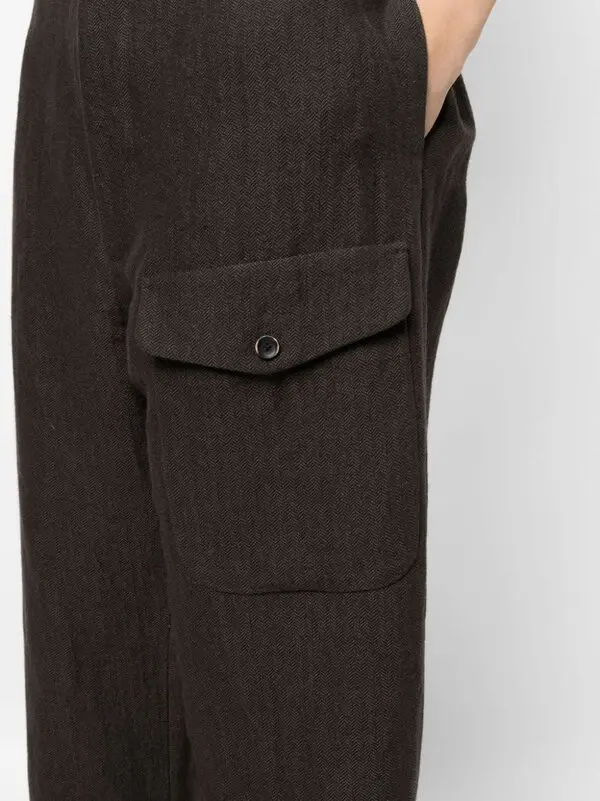 UMA WANG Paxton Herringbone-pattern Trousers