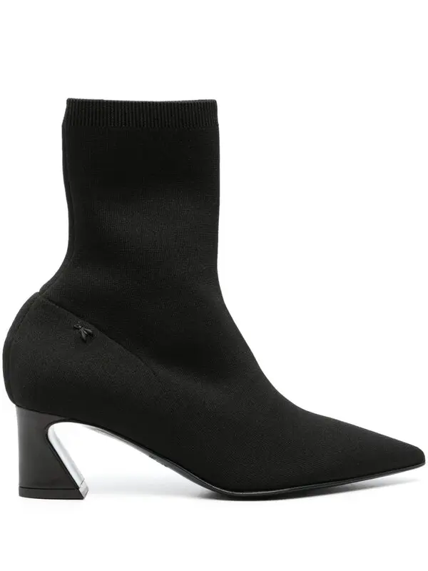 Patrizia Pepe Knitted 60mm Leather Ankle Boots