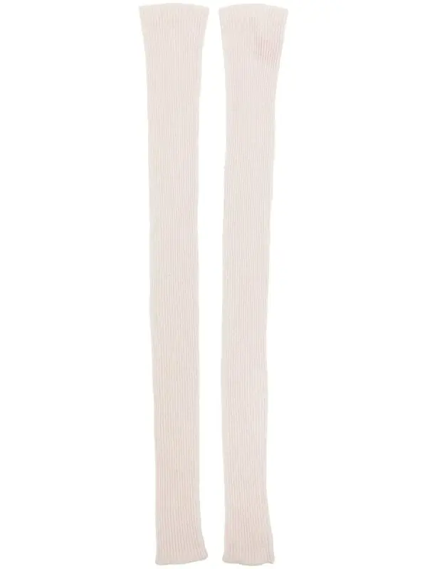 Cashmere In Love Lottie Ribbed-knit Leg Warmers - White
