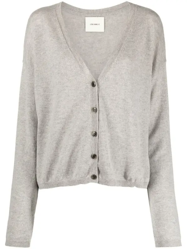 LISA YANG V-neck Cashmere Cardigan - Grey