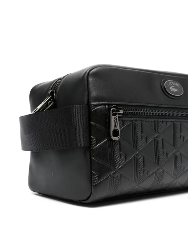 Lacoste Monogram Debossed Leather Crossbody Bag