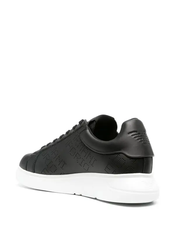 Emporio Armani Icon Logo-perforated Leather Sneakers
