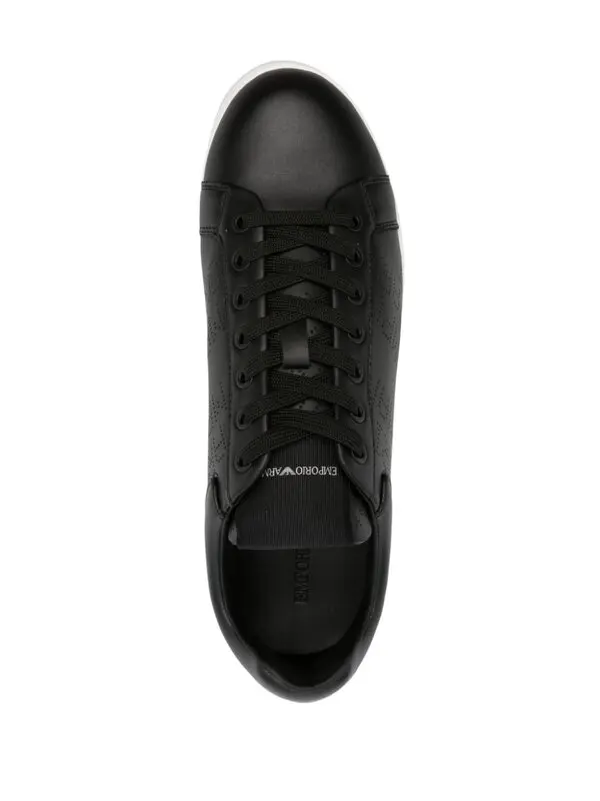 Emporio Armani Icon Logo-perforated Leather Sneakers