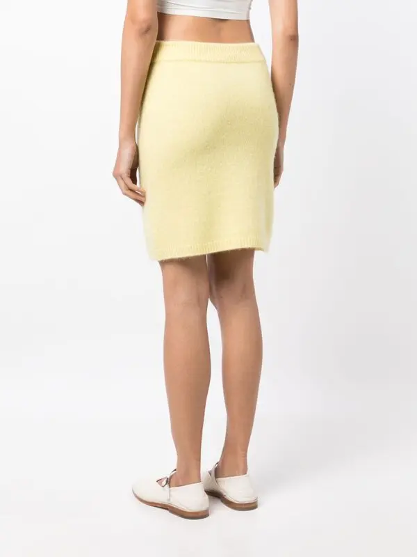 Cashmere In Love Ula Fine-knit Miniskirt - Yellow