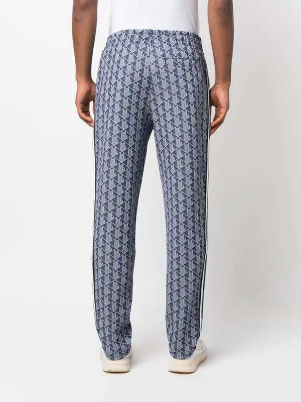 Lacoste Jacquard Monogram-pattern Track Pants - Blue